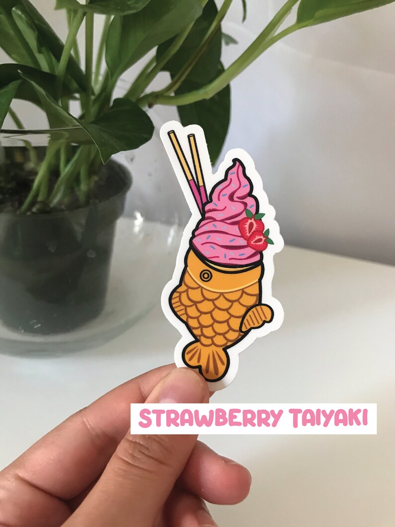Taiyaki Vinyl Sticker | Japanese Dessert, Kawaii Food Decal - Etsy
