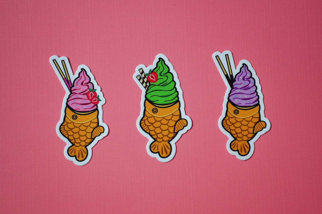 Taiyaki Sticker Asian Sticker Asian Dessert Sticker Food - Etsy