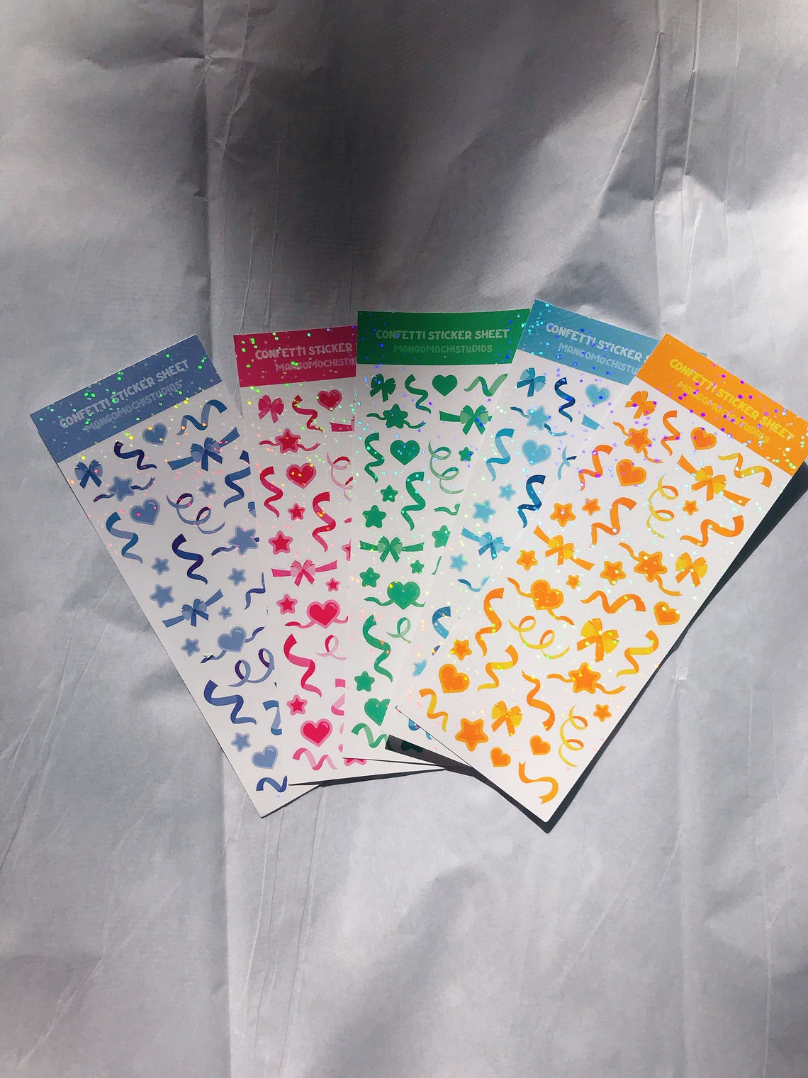 Confetti Glitter Sticker Sheets Deco Stickers Glitter - Etsy