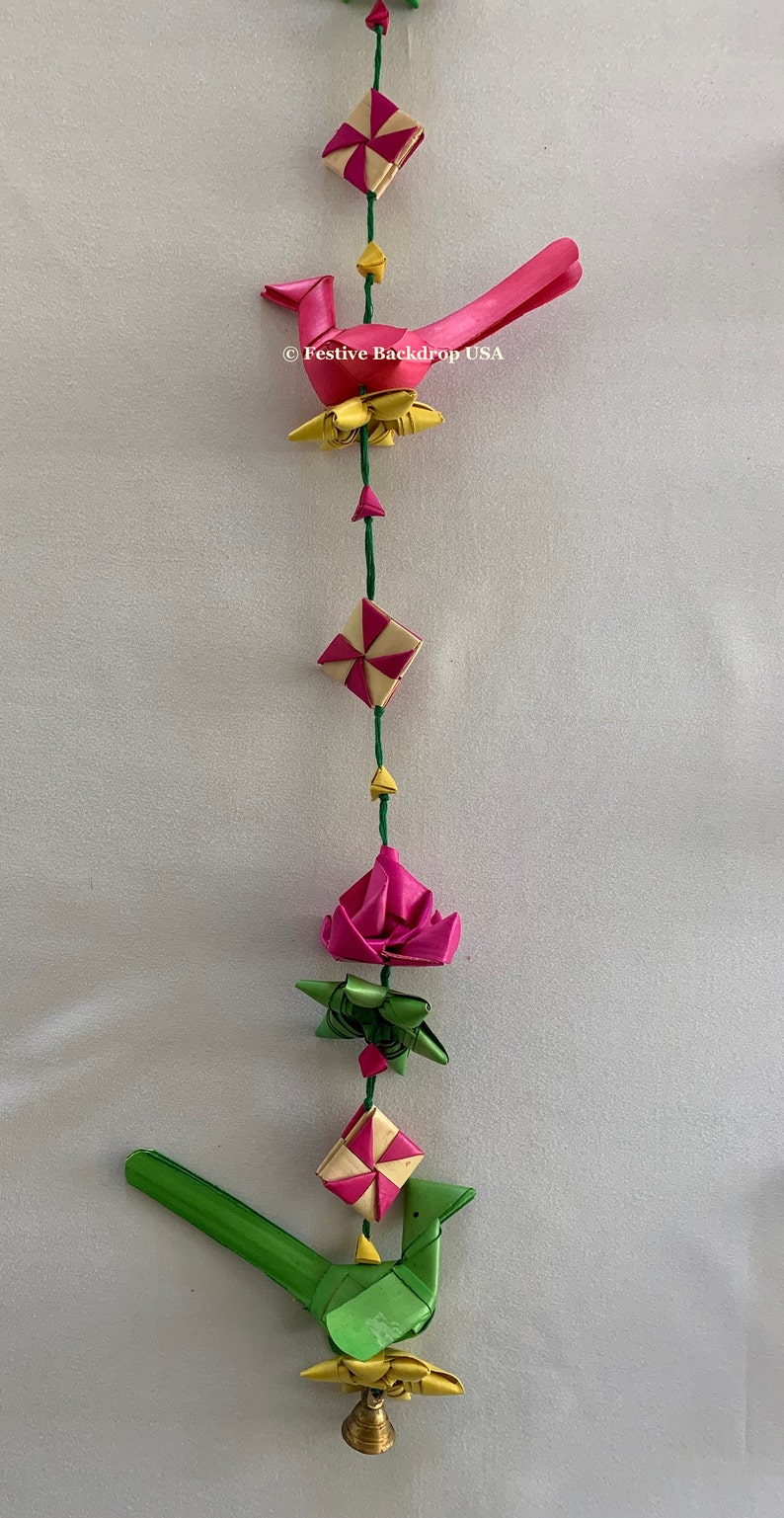 Multi Color Parrot Palm Leaf Strings Wall Decor/festive Decor/south ...