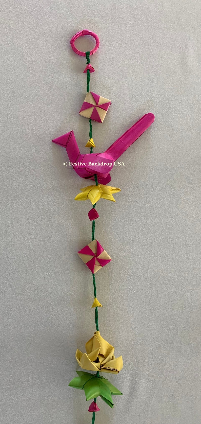 Multi Color Parrot Palm Leaf Strings Wall Decor/festive Decor/south ...