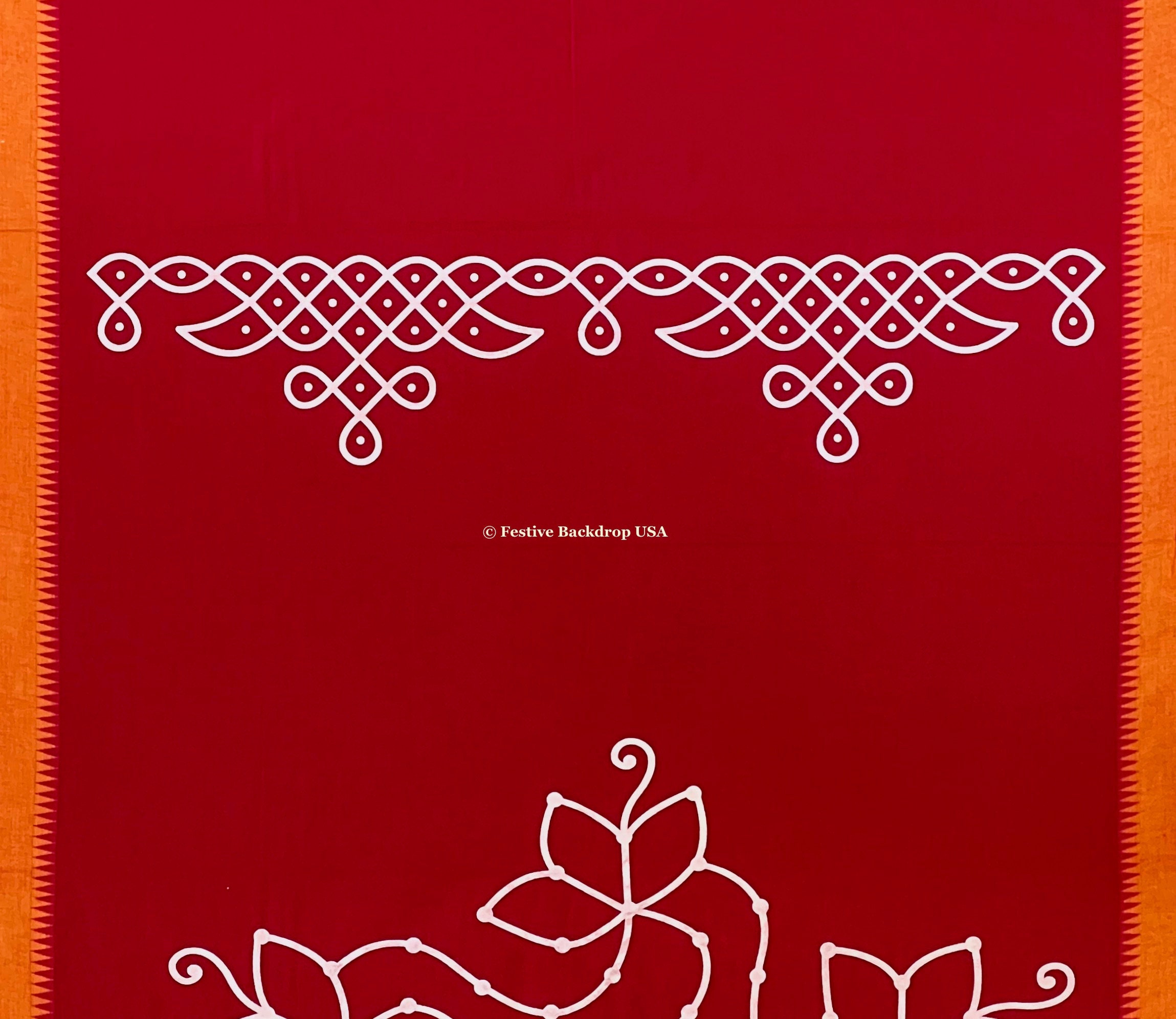 Padma Red Kolam Backdrop Fabric /festive Decor/south Asian Decor/indian ...