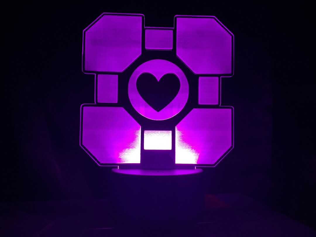 Portal Companion Cube Acrylic LED Light Lamp - Etsy