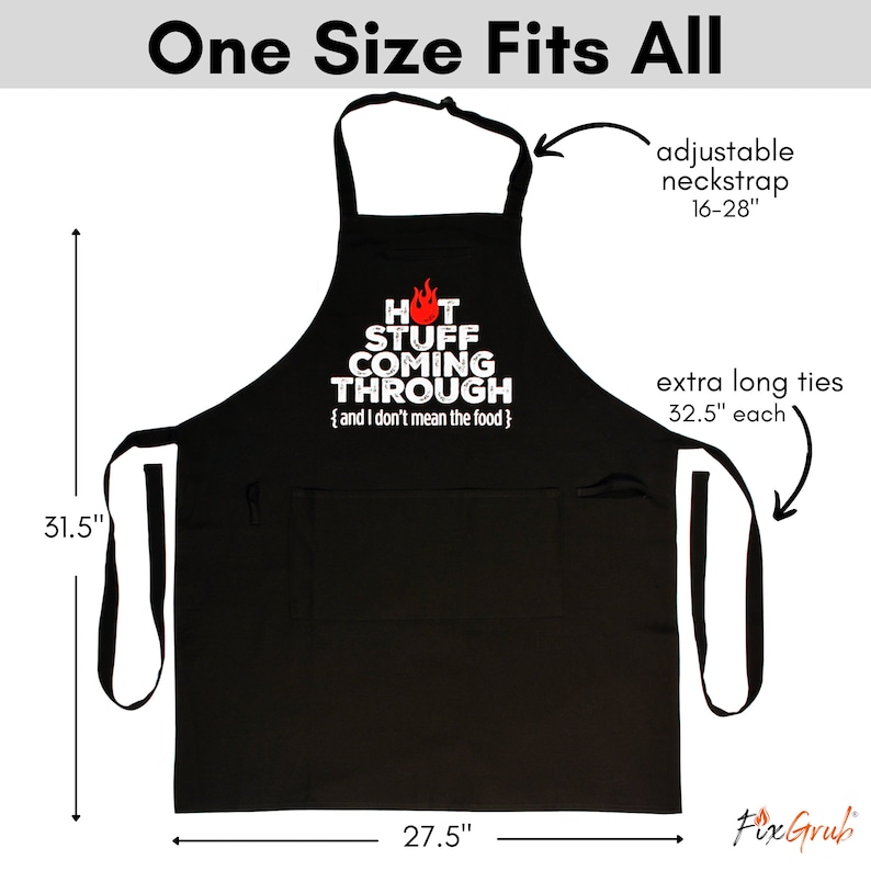 Funny BBQ Apron: Hot Stuff Design, Bottle Opener & Towel - Gift Box - Etsy