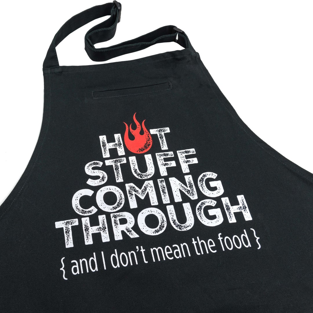 Funny BBQ Apron: Hot Stuff - Black Cotton Grill Master Apron - Etsy