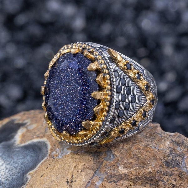 Goldstone Ring - Etsy