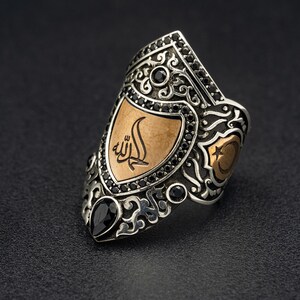 Custom Archery Thumb Ring With Onyx Gemstones , Silver Thumb Ring ...