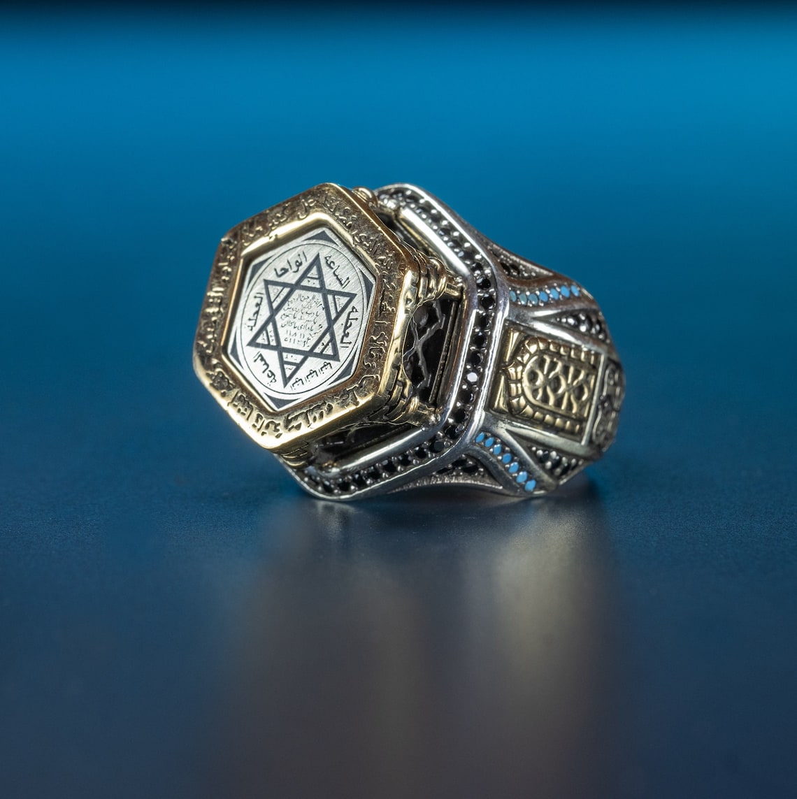 King Solomon Magic Ring Solomon Seal Ring Sterling Silver - Etsy