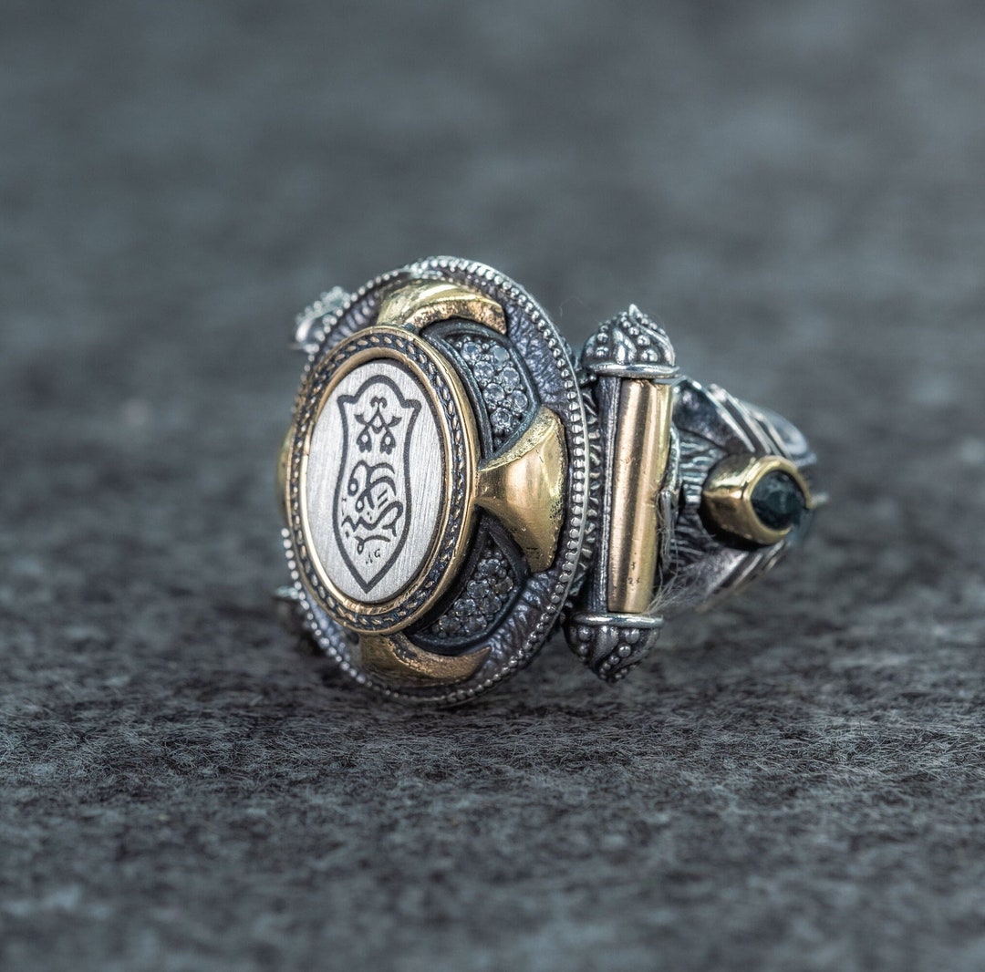 Arabic Calligraphy Art Ring , Oxidized Sterling Silver Ring , Islamic ...