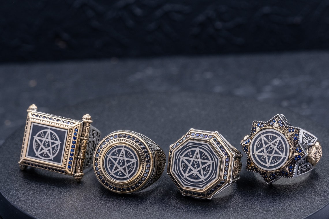 Tetragrammaton Ring Pentagram Ring Tetragrammaton - Etsy
