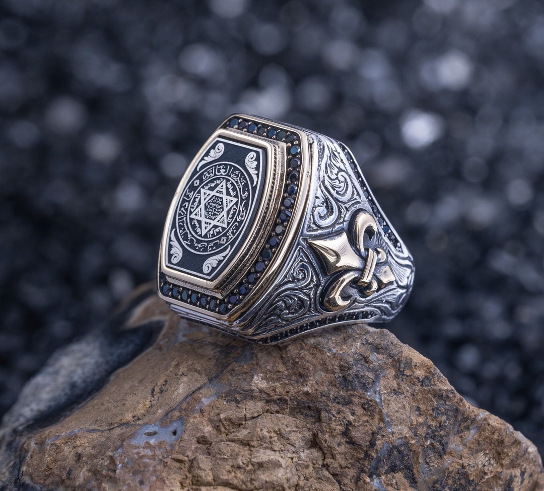 Secret Seal of Solomon Ring , King Solomon Ring , Silver Ring for Men ...