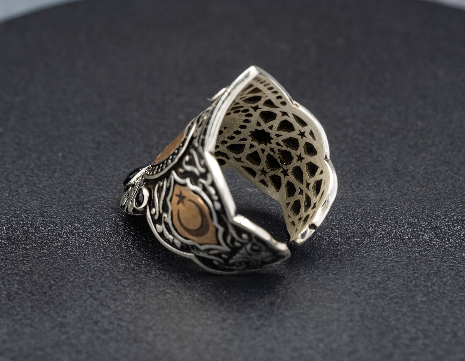 Custom Archery Thumb Ring With Onyx Gemstones Silver Thumb - Etsy