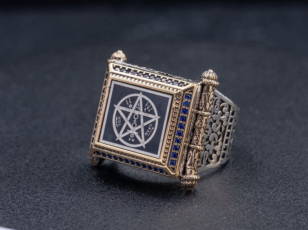 Tetragrammaton Rings , Pentagram Ring , Protection Jewelry , Occult ...