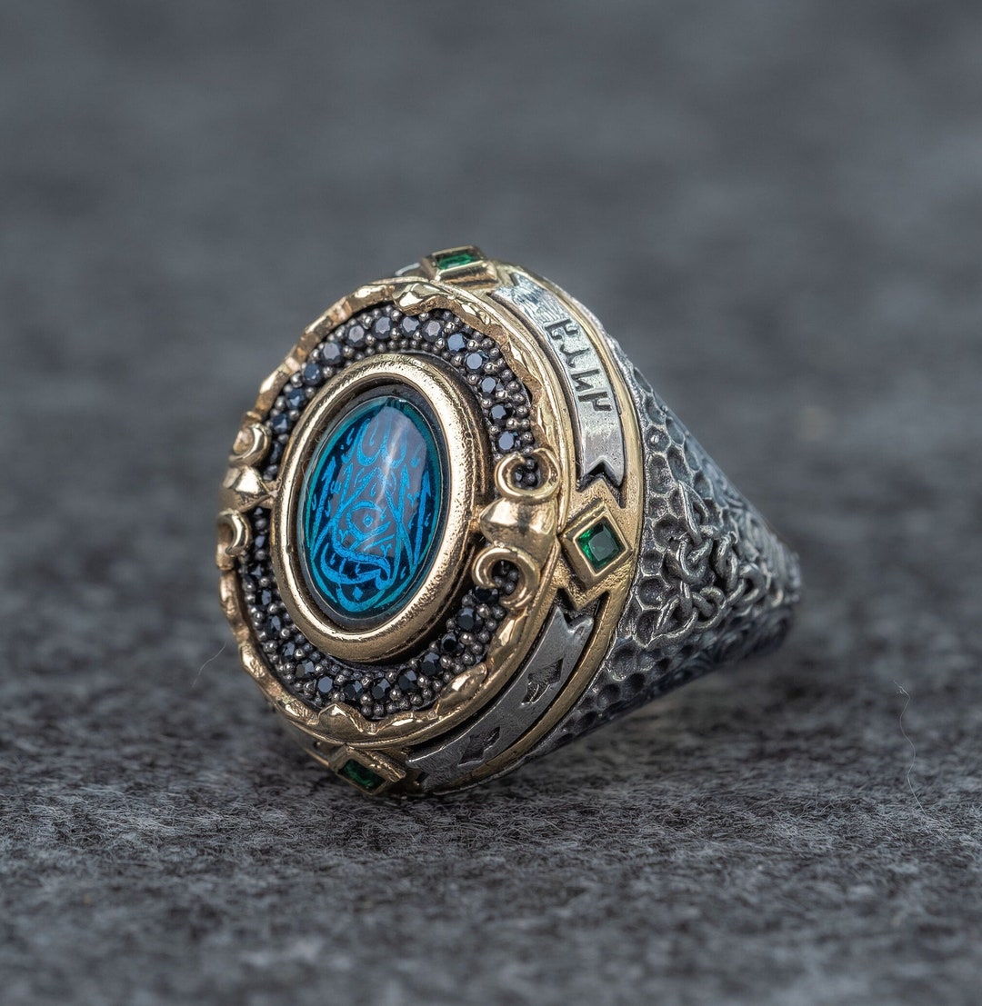 Arabic Calligraphy Art Engraved Handmade Sterling Silver Ring , Best ...