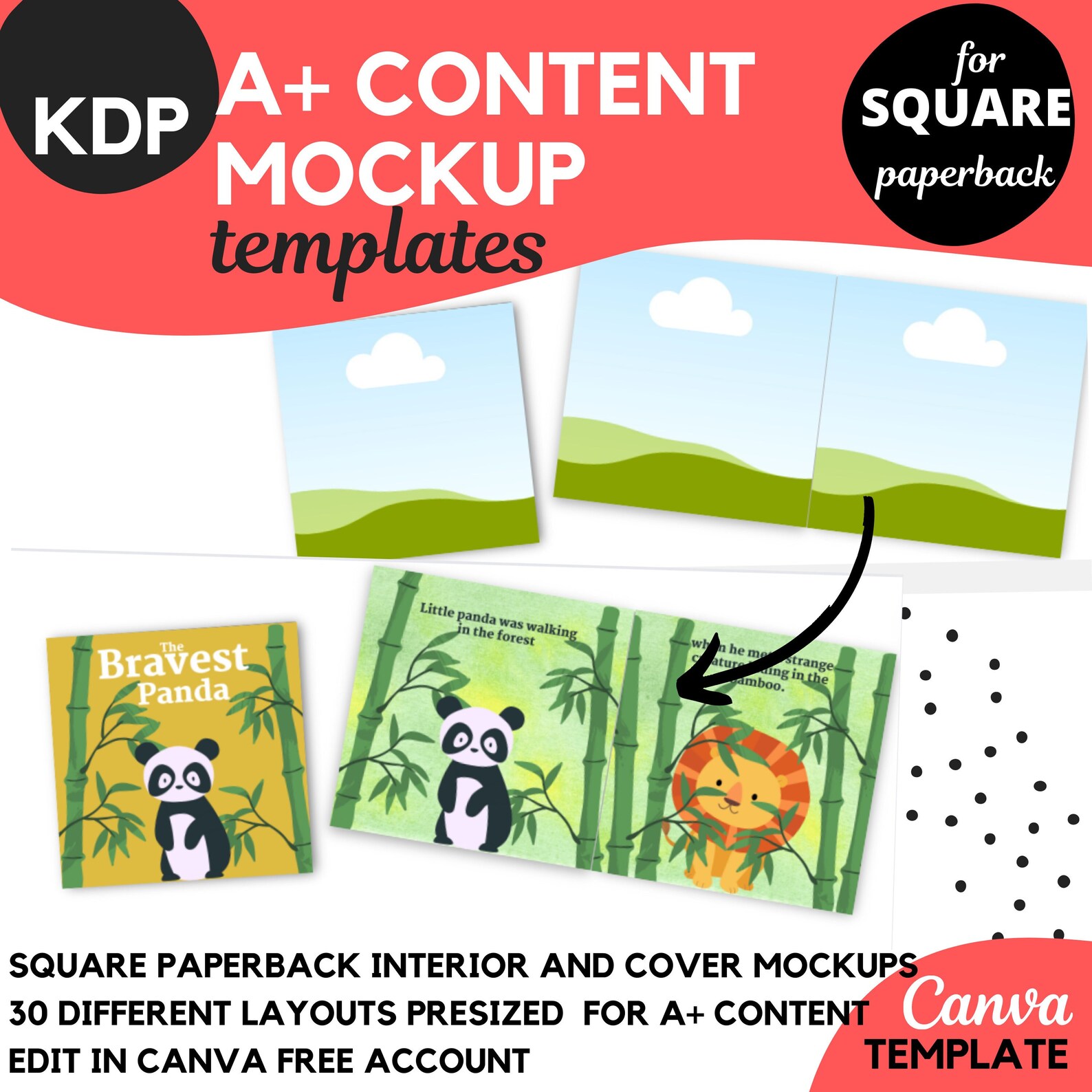 Kids Book Mockup Canva Template for KDP. KDP Canva Picture Book Mockup ...