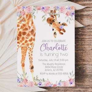 Giraffe Welcome Sign Templates 8x10, 11x14 or 16x20 Inches, Editable ...