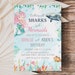 Under the Sea Sharks and Mermaids Birthday Invitation, Editable ...