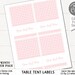 Pink Table Tent Label, Food Label, Pink Gingham, Editable Table Tent ...