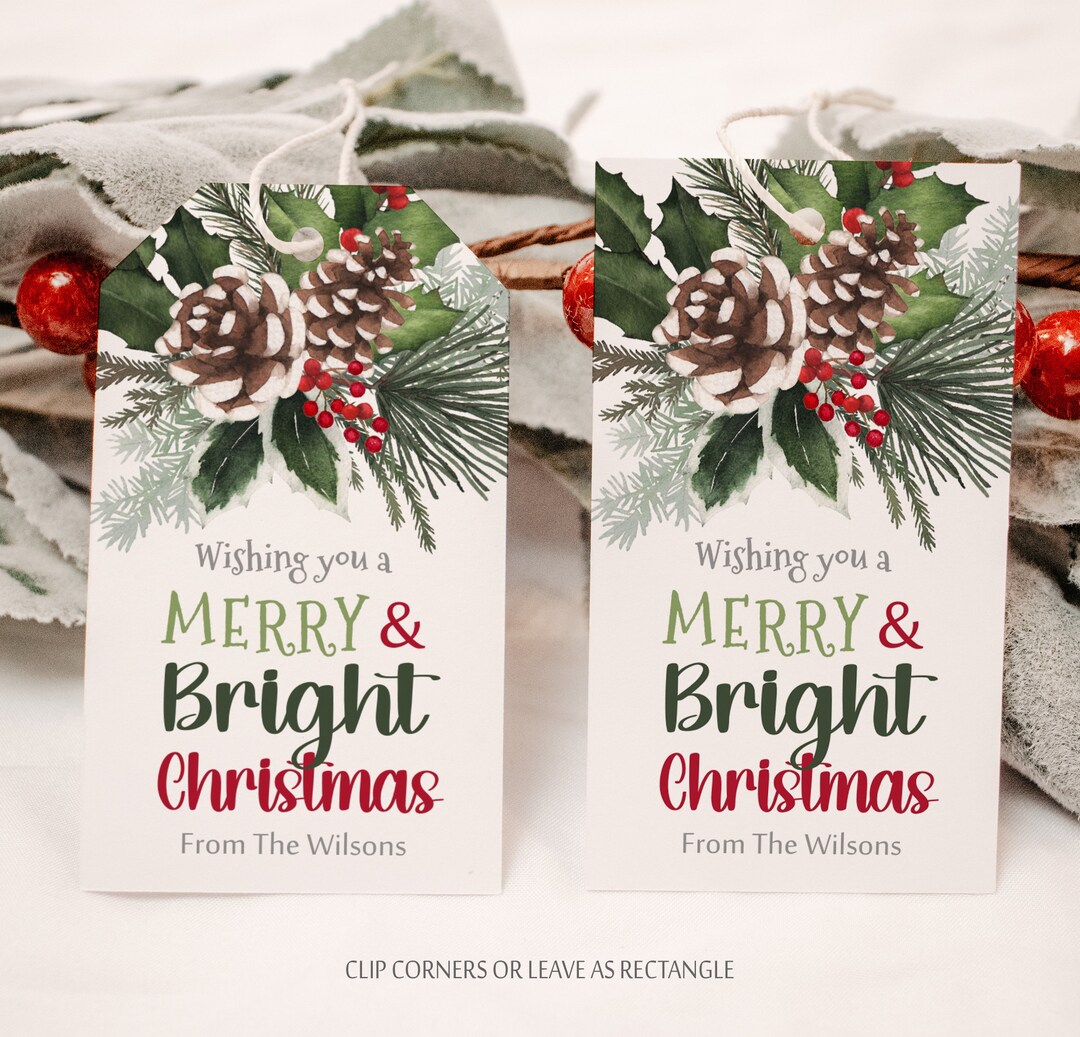 Christmas Candle Gift Tags Template, Editable, Digital You-print Hang ...