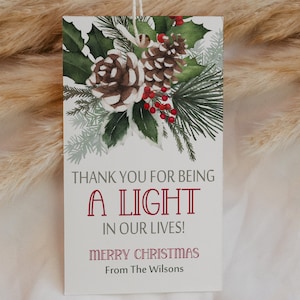 Christmas Candle Gift Tags Template, Editable, Digital You-print Hang ...