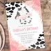Cow Birthday Invitation Template, Editable Birthday Invitation, Cute ...