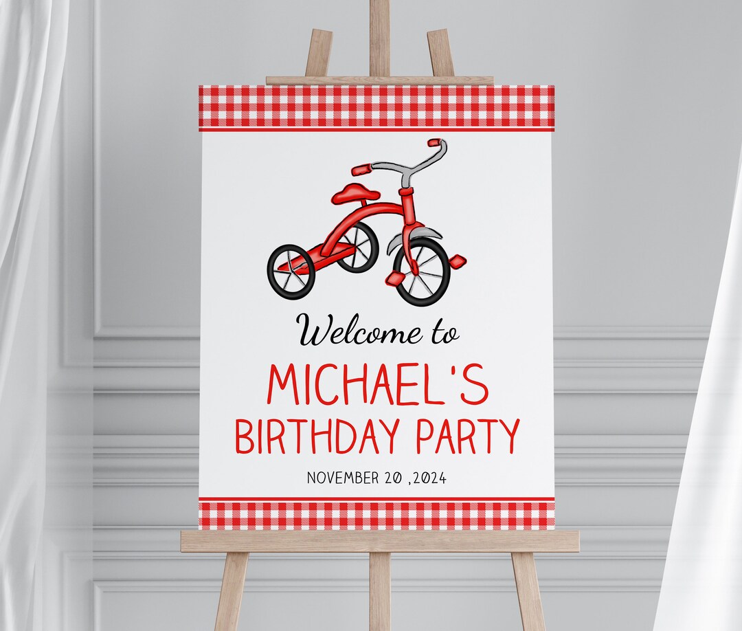 Tricycle Welcome Sign Template in 16x20, 18x24, an 24x36 Inches ...
