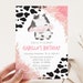 Cow Birthday Invitation Template, Editable Birthday Invitation, Cute ...
