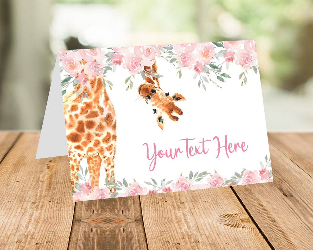 Giraffe Table Tent Label, Cute Giraffe, Food Label, Editable Table Tent ...