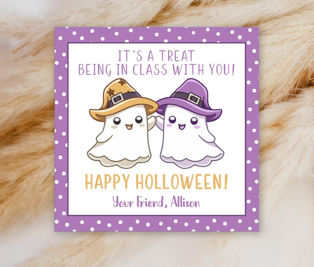 Halloween Gift Tags Printable Gift Tag Ghosts Halloween Personalized ...