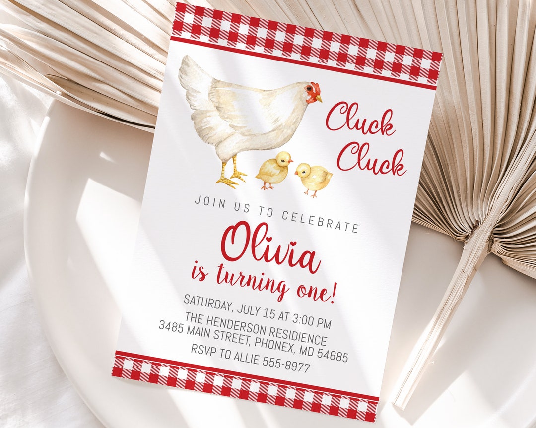 Chicken Farm Birthday Invitation: Editable Girl Party Invite (digital ...