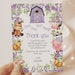 Farm Purple Thank You Note Printable Editable Template Barnyard Party ...