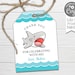 Cute Shark Favor Tags, Editable, Shark Birthday Hang Tag, Thank You Tag ...