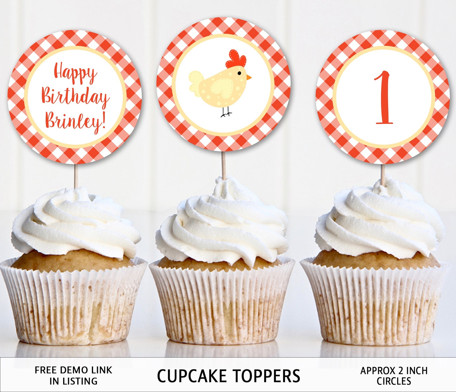 Chicken Party Package, Farm Party Bundle, First Birthday, Girl, Red ...