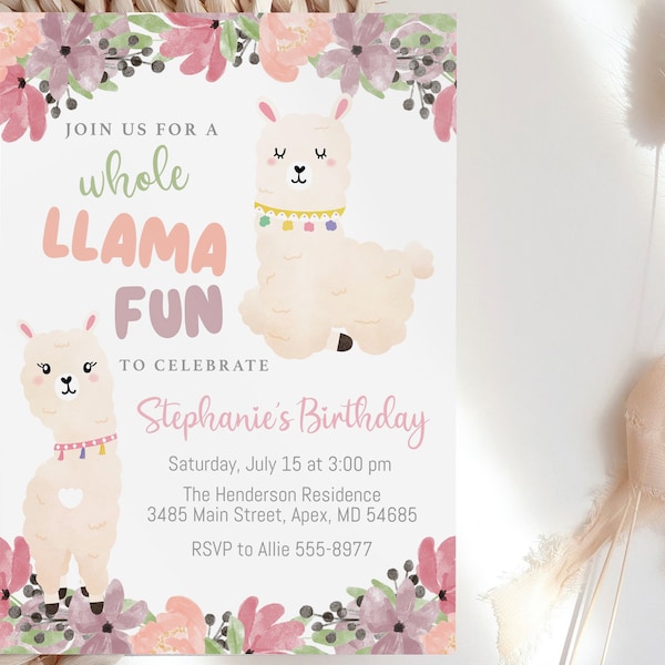 Girls Llama Birthday - Etsy