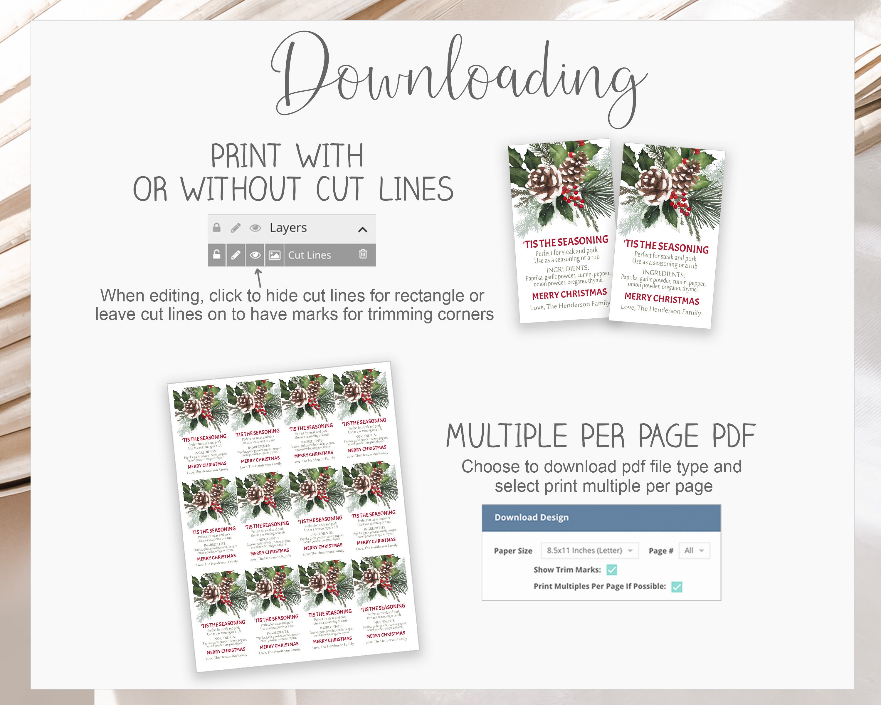 Editable Christmas Seasoning Gift Tags: DIY Spice Hang Tag (instant ...