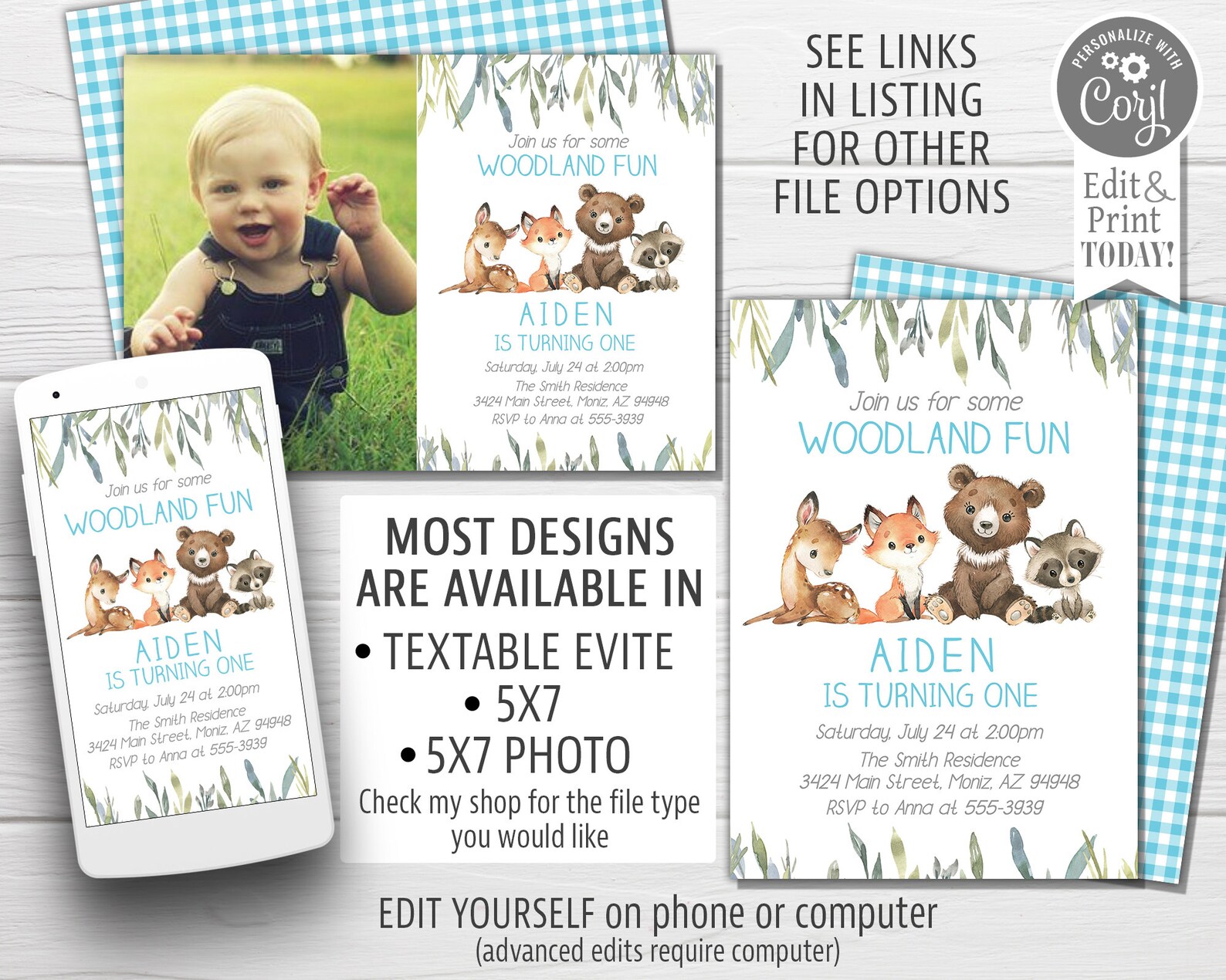 Ocean Birthday Textable Invitation, Editable, Purple, Under the Sea ...