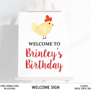 Chicken Welcome Sign Template Sizes 8x10, 11x14, 16x20, Editable Cute ...