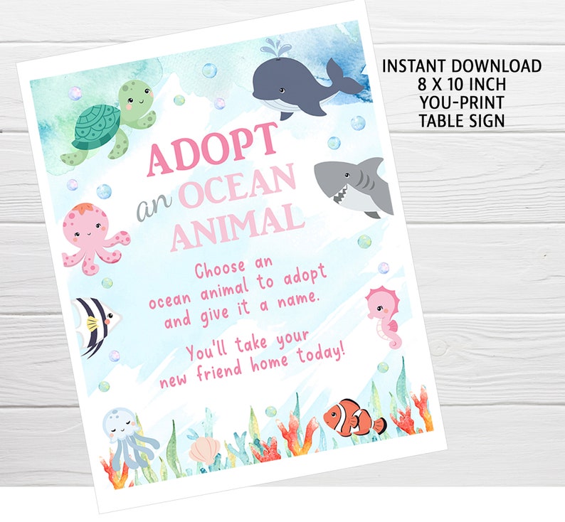 Adopt an Ocean Animal Purple, Digital You-print Adoption Certificate ...