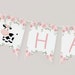 Cow Banner Template, Pink Flowers, Editable Happy Birthday Banner ...