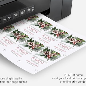 Christmas Candle Gift Tags Template, Editable, Digital You-print Hang ...