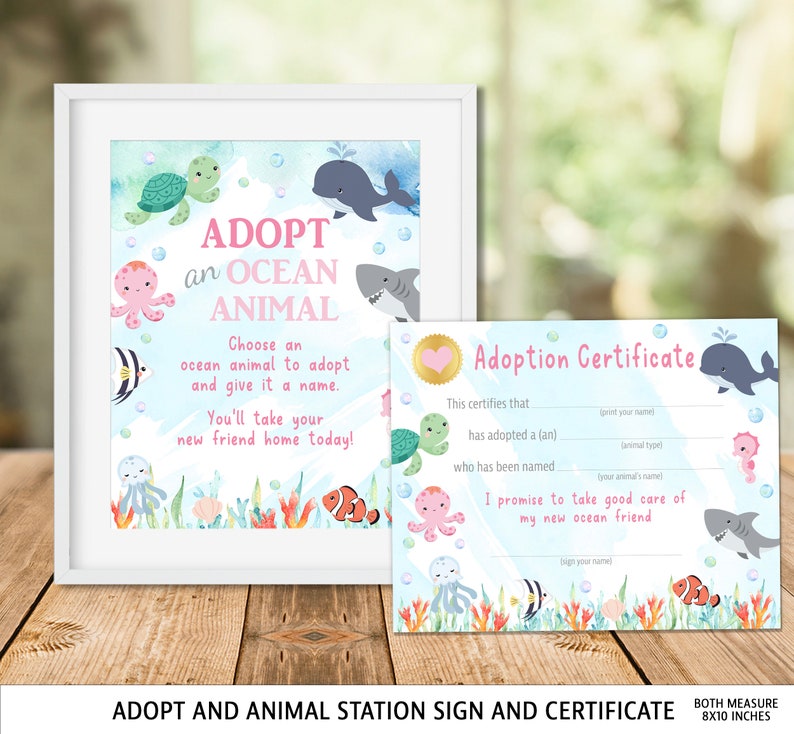 Adopt an Ocean Animal Purple, Digital You-print Adoption Certificate ...