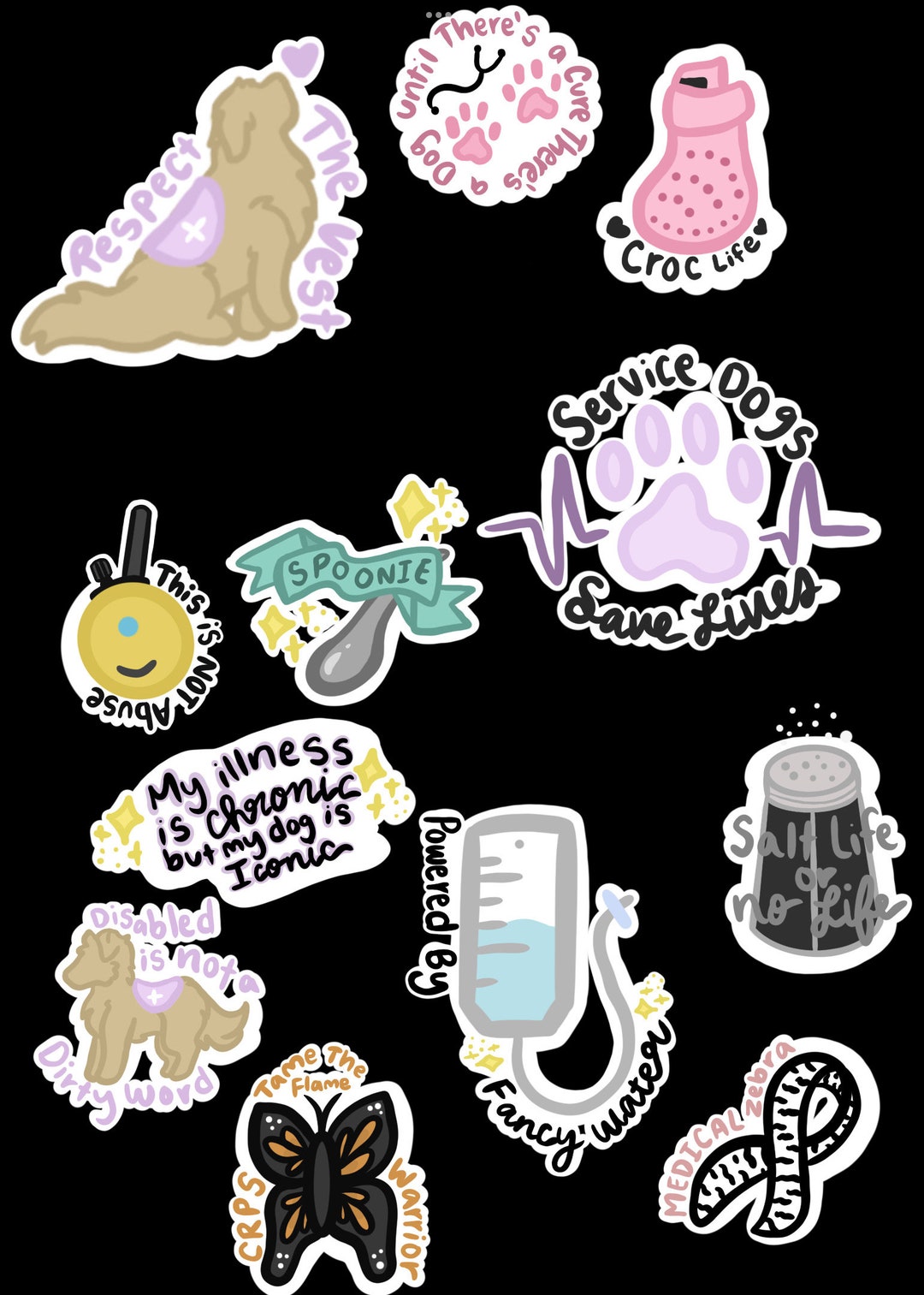 Service Dog Sticker Sheet! || Customs - Etsy