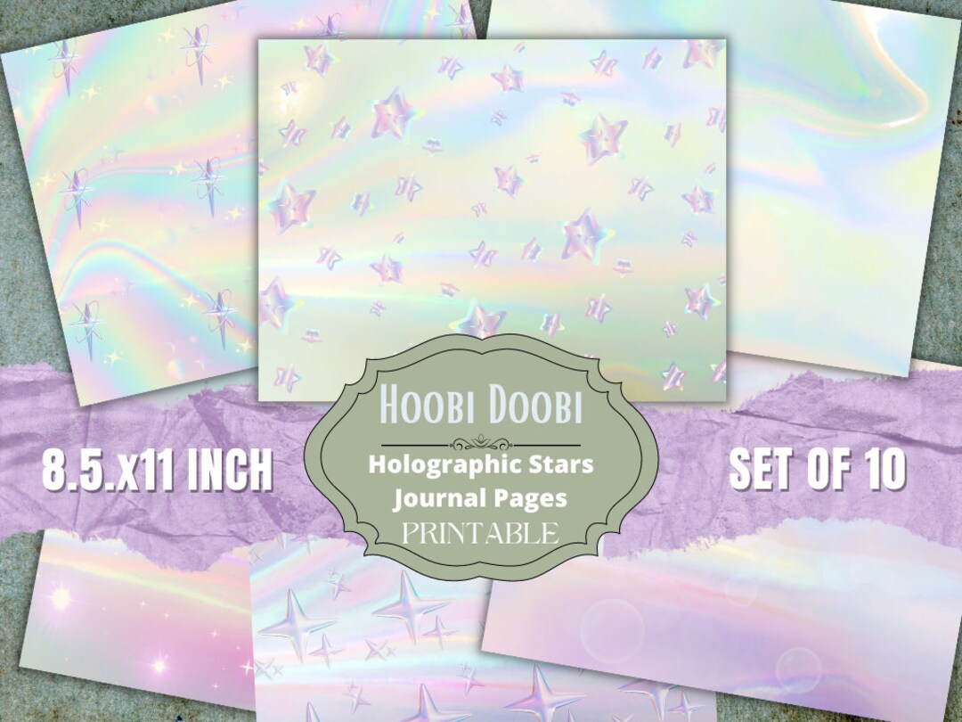 Holographic Stars Printable Backing Papers Digital Download, 90s, Retro ...