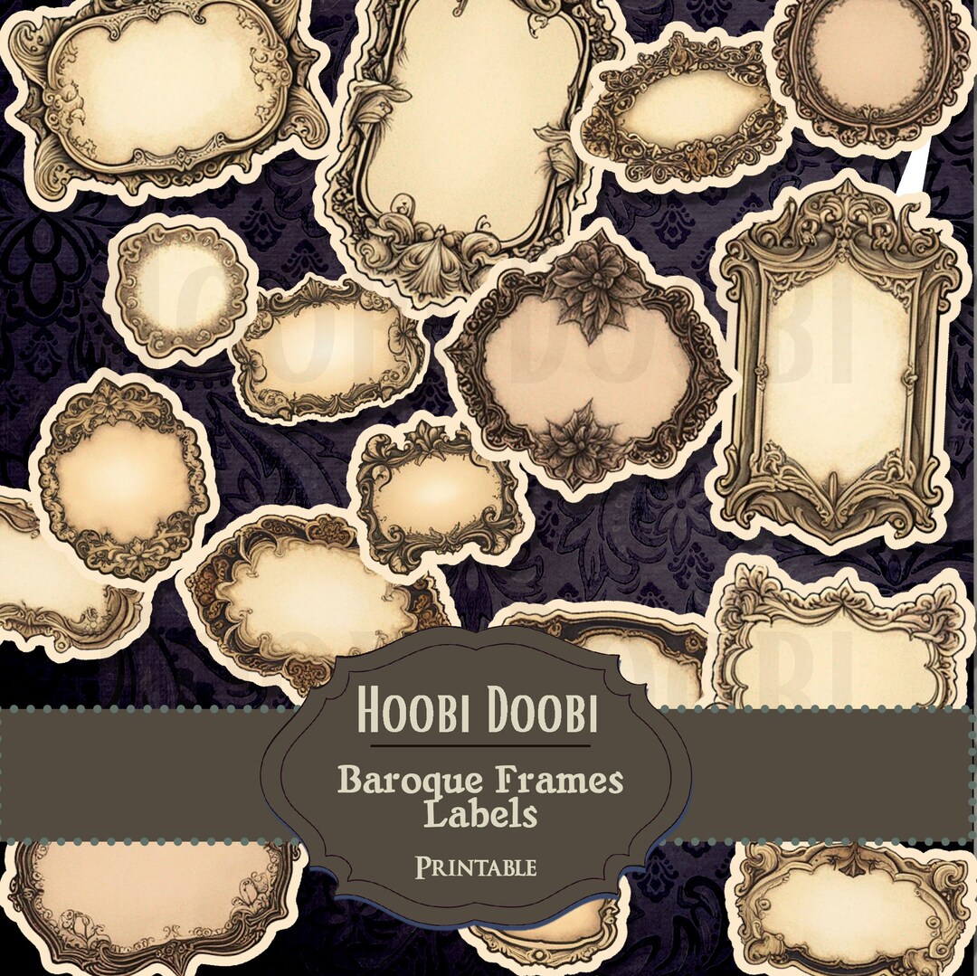 Vintage - Style Baroque Blank Labels - Printable - Ephemera - Junk ...