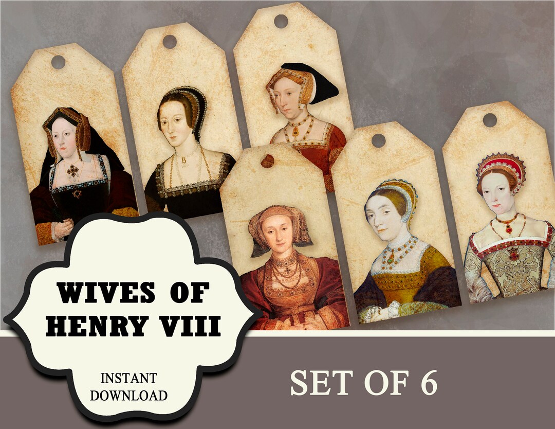 Wives of Henry VIII, Shabby Vintage Hang Tag, Floral Tag Collage Sheet ...