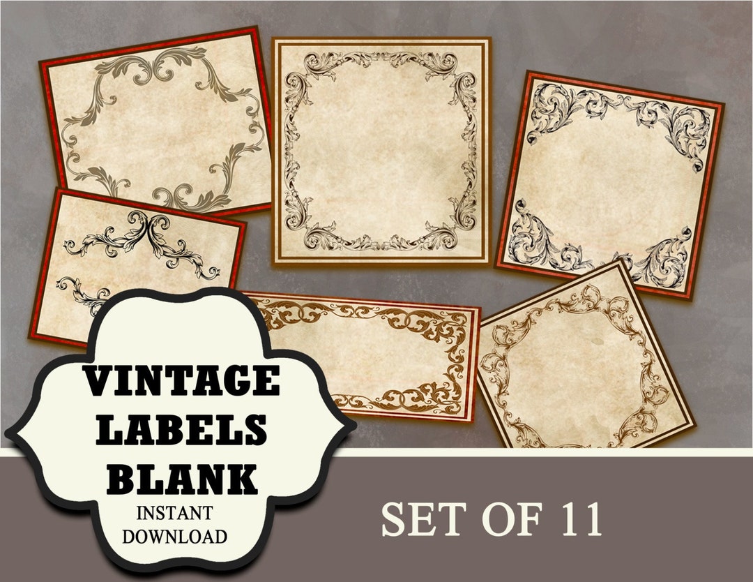Vintage-style Blank Labels Printable Ephemera Junk Journal Label ...