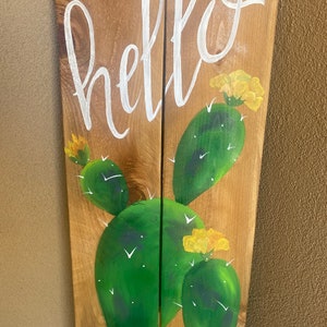 Prickly Pear Hello - Desert Welcome Sign - Cactus Welcome Sign - Desert ...