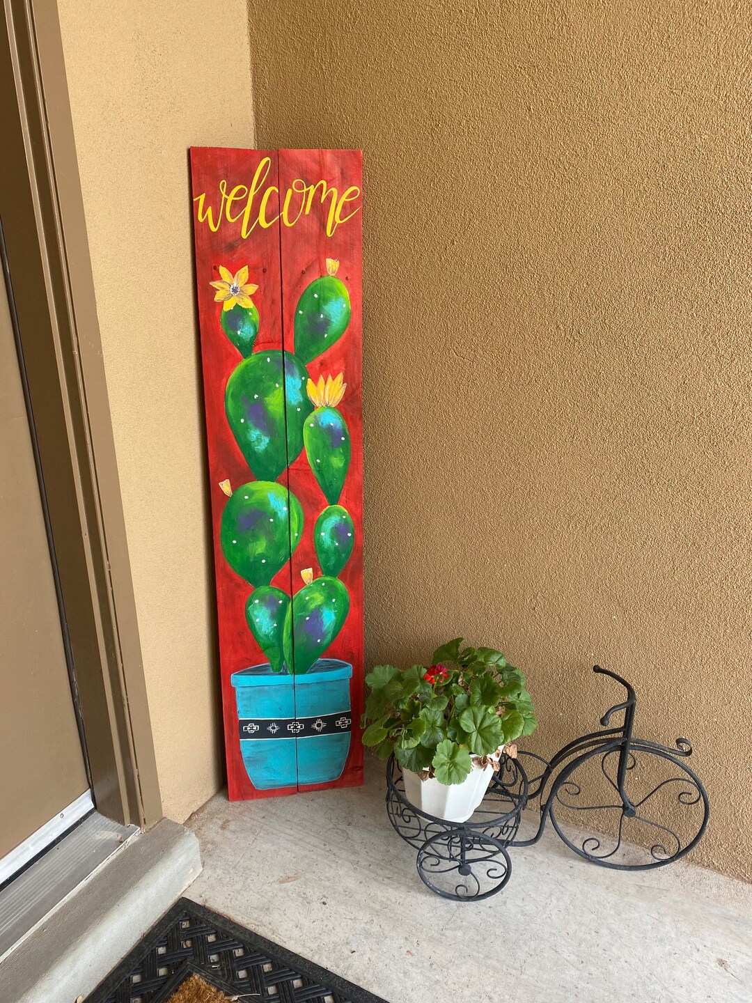 Prickly Pear Hello - Desert Welcome Sign - Cactus Welcome Sign - Desert ...