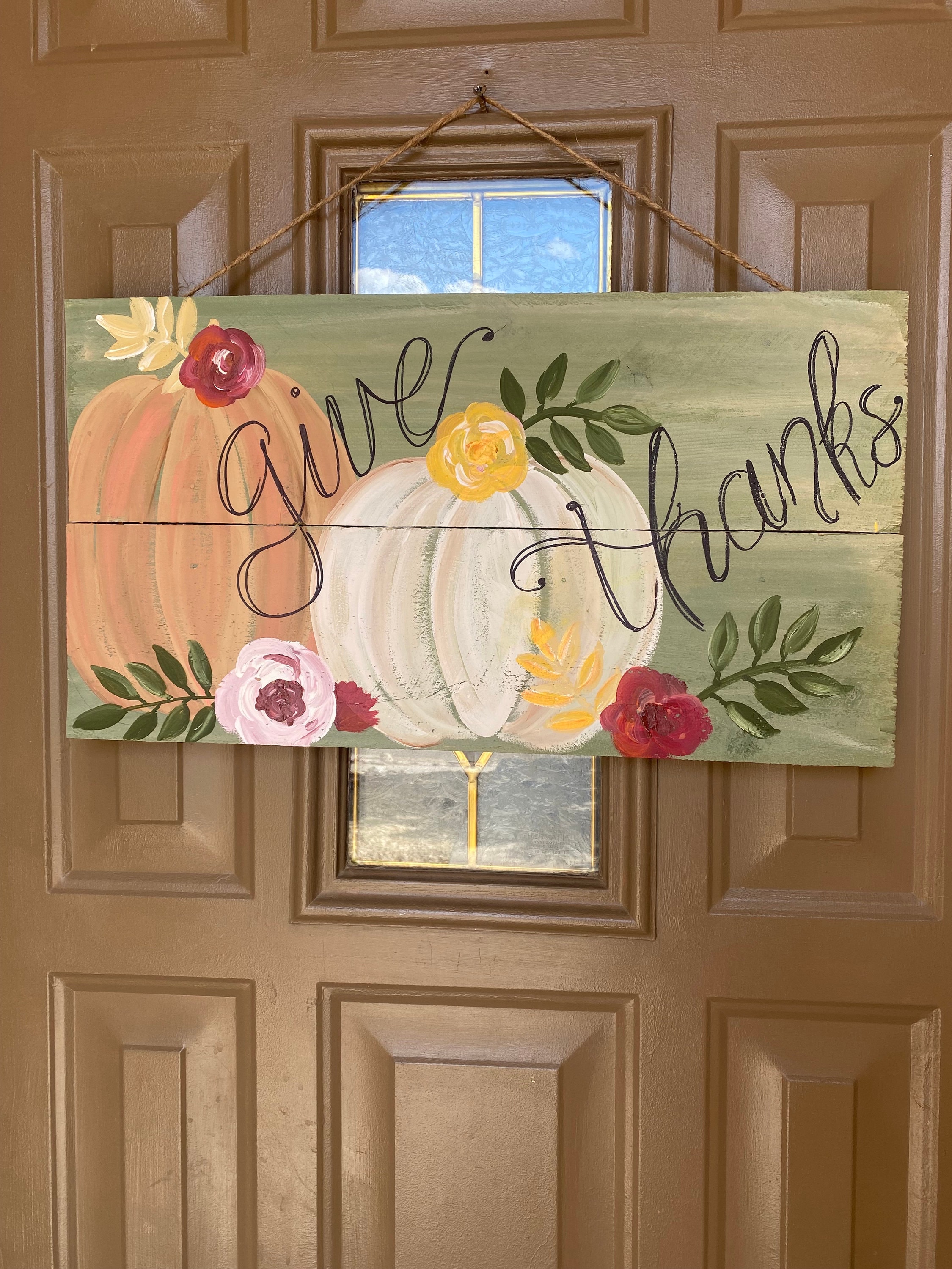 Give Thanks Hanging Sign - Etsy