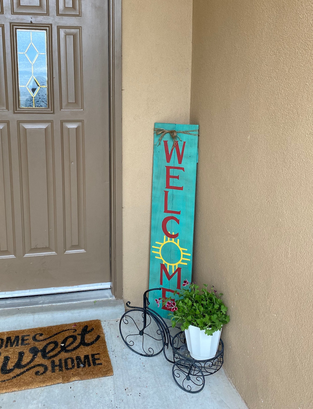 Zia Welcome Sign - New Mexico Decor - Desert Welcome Sign - Courtyard ...